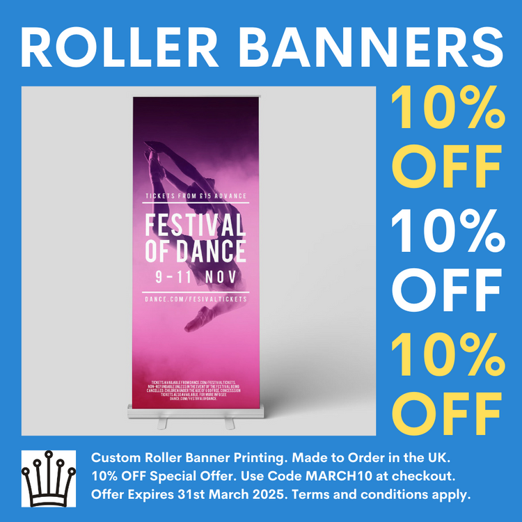 10% OFF Custom Roller Banner Printing Special Offer – MD Print Shop