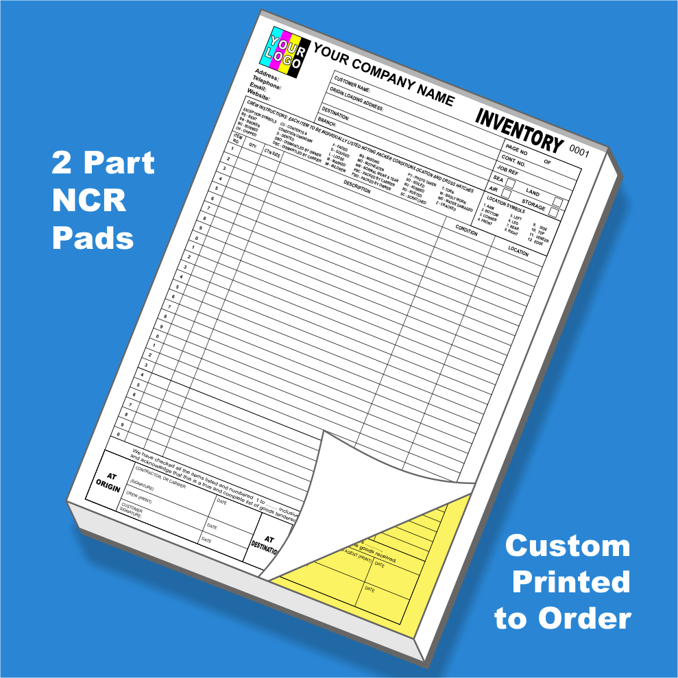 Inventory Checklist NCR Pads Custom Printing – MD Print Shop
