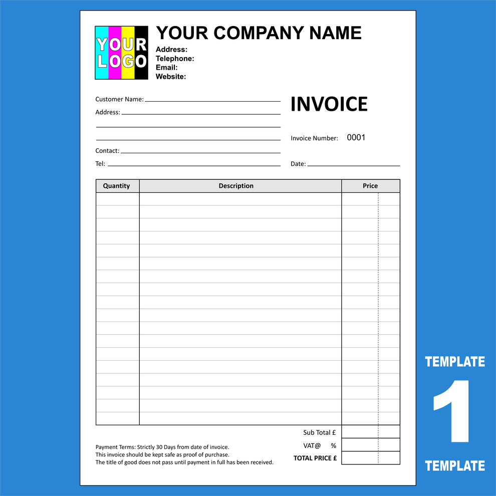 Invoice NCR Pads Custom Printing (FREE Invoice Templates) – MD Print Shop
