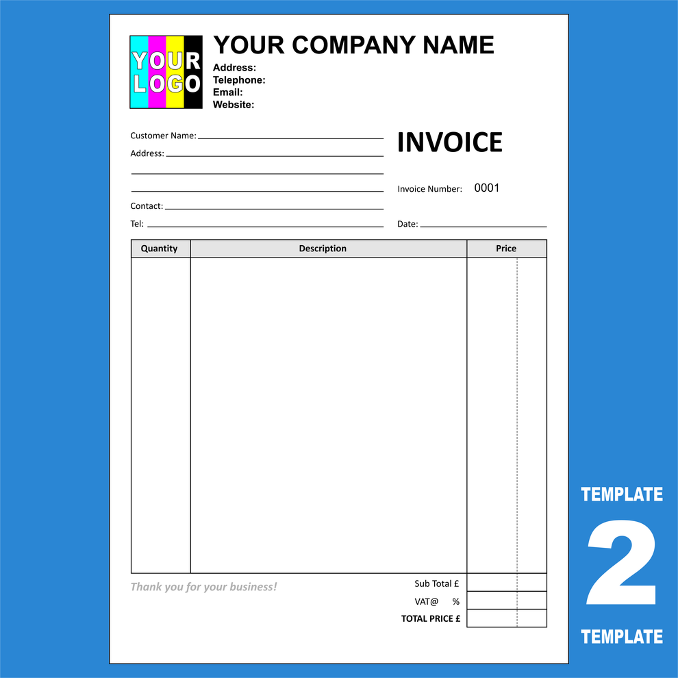 Invoice NCR Pads Custom Printing (FREE Invoice Templates) – MD Print Shop