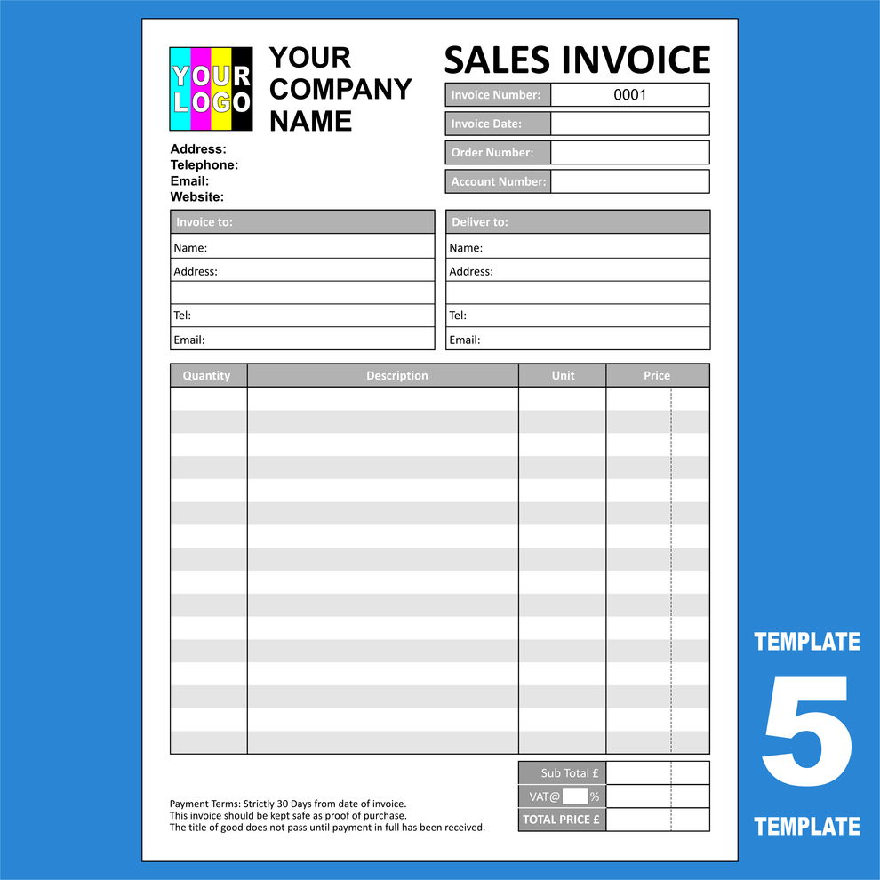 Invoice NCR Pads Custom Printing (FREE Invoice Templates) – MD Print Shop