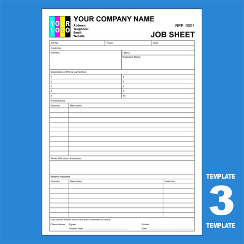 Custom NCR Job Sheet Pads UK – Duplicate & Triplicate Work Forms – MD ...